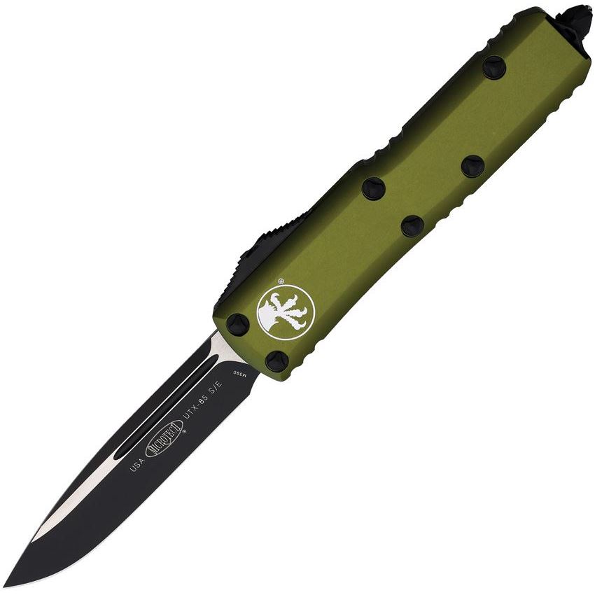 Microtech 2311OD Auto UTX-85 Black/Satin Single Edge OTF Knife OD Green ...